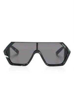 Philipp Plein Marbled Pattern Oversized Sunglasses