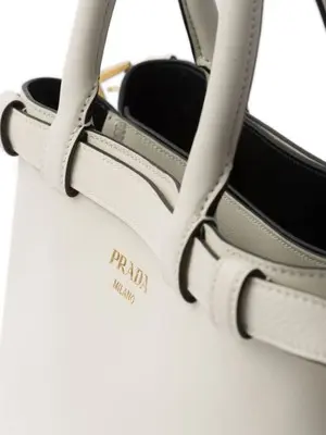 Prada Small Buckle Tote Bag - White