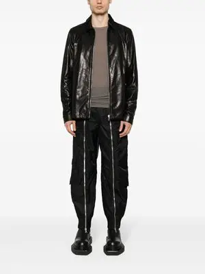 Rick Owens Classic-collar Leather Jacket - Black