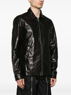 Rick Owens Classic-collar Leather Jacket - Black