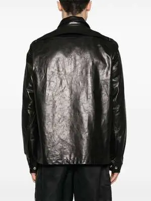 Rick Owens Classic-collar Leather Jacket - Black