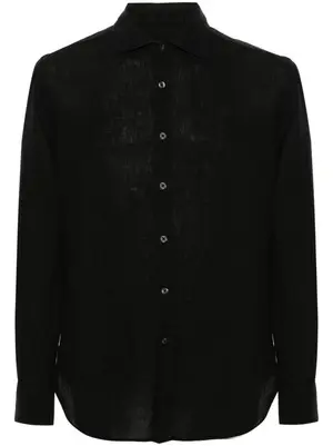120% Lino Button-up Shirt - Black