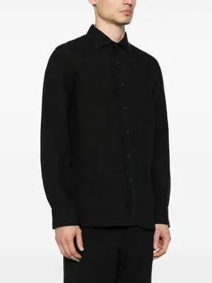 120% Lino Button-up Shirt - Black