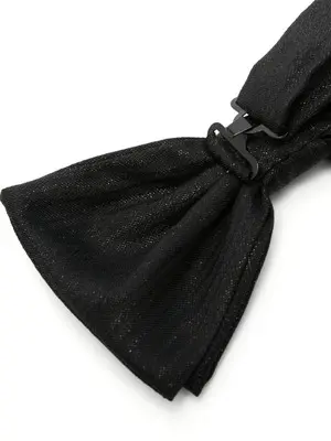 LARDINI Glitter-detail Bow Tie - Black
