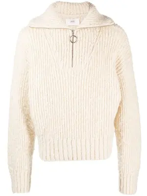 Ami Brushed Half-zip Jumper