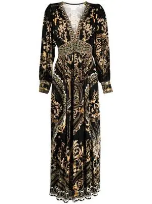 Camilla Graphic-print Long-sleeve Dress