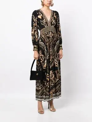Camilla Graphic-print Long-sleeve Dress