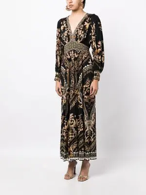 Camilla Graphic-print Long-sleeve Dress