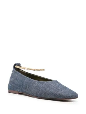 MARIA LUCA Augusta Denim Ballerina Shoes - Blue