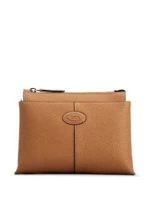 TOD'S Logo-debossed Leather Shoulder Bag - Brown