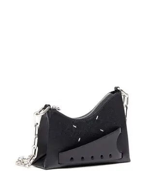 MAISON MARGIELA Micro Snatched Leather Shoulder Bag - Black