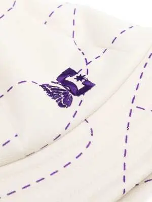 Needles Embroidered Logo Bucket Hat - White