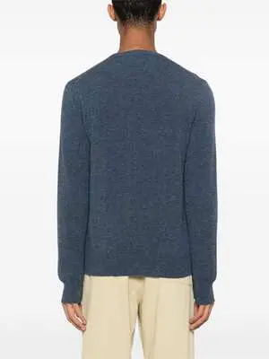 Play Comme Des Garcon Logo-appliqué Wool Jumper - Blue