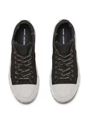 Marc Jacobs Distressed Canvas Sneakers - Black