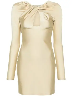 Coperni Cut-out Twisted Mini Dress - Neutrals