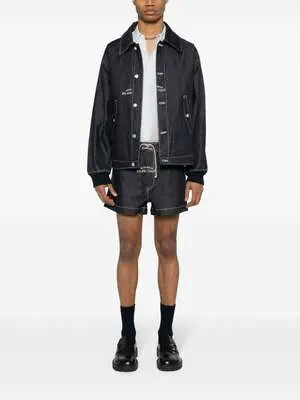 Gcds Embroidered Logo Denim Shorts