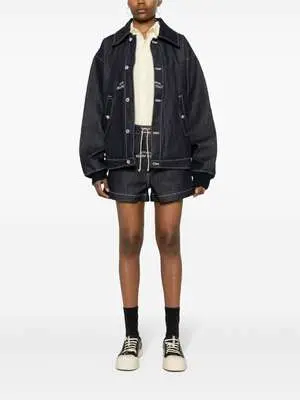 Gcds Embroidered Logo Denim Shorts