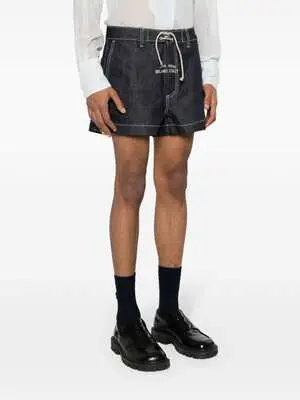 Gcds Embroidered Logo Denim Shorts