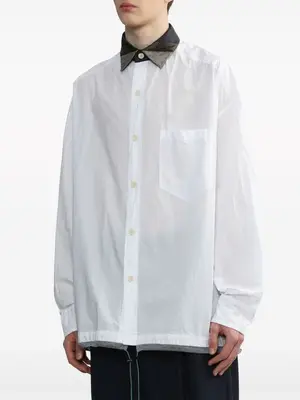Kolor Striped-collar Cotton Shirt