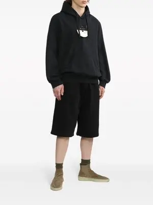 DOUBLET Cd-r Embroidered Cotton Hoodie - Black