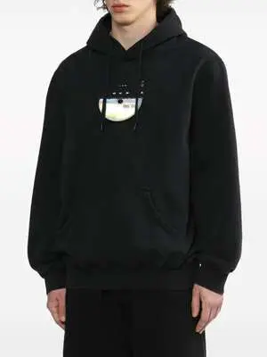 DOUBLET Cd-r Embroidered Cotton Hoodie - Black