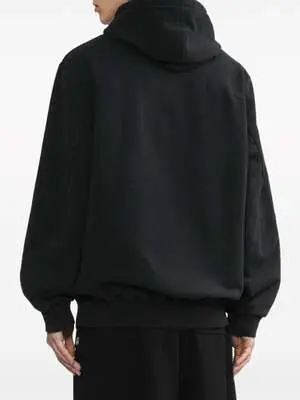 DOUBLET Cd-r Embroidered Cotton Hoodie - Black