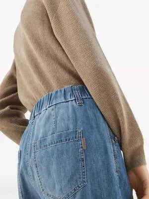 Brunello Cucinelli Elasticated Waistband Tapered Jeans - Blue