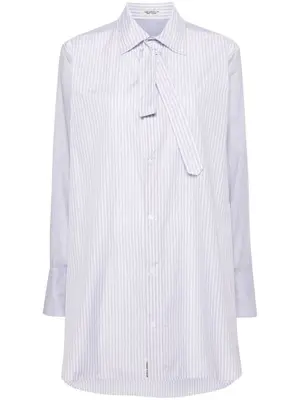 Yohji Yamamoto Halo-stripe Cotton Shirt - Grey