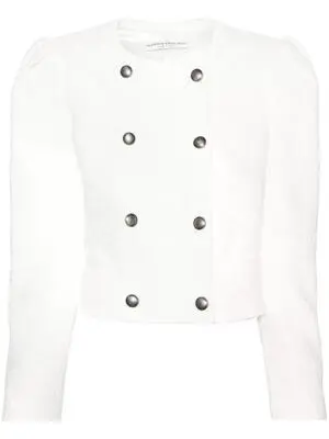 Alessandra Rich Double-breasted Bouclé Jacket - White