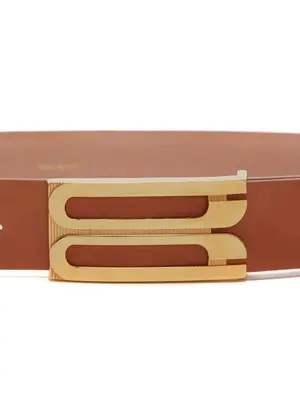 Victoria Beckham Frame Leather Belt - Neutrals