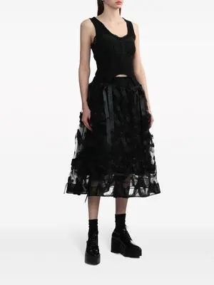 Simone Rocha Bow And Ribbon-detail Vest - Black