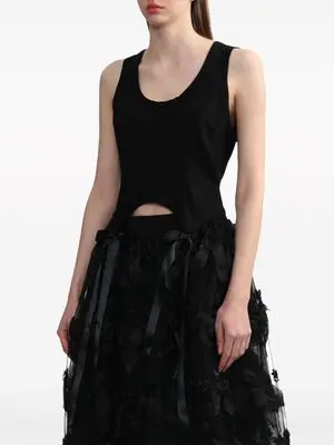 Simone Rocha Bow And Ribbon-detail Vest - Black