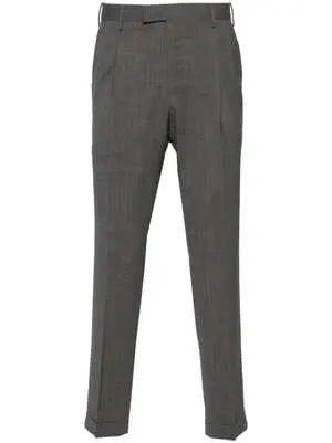 PT TORINO Pleated Slim-cut Trousers