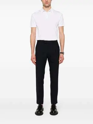 PT TORINO Pleated Slim-cut Trousers - Blue