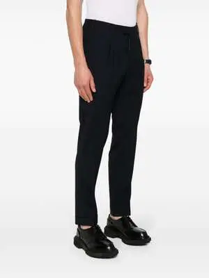 PT TORINO Pleated Slim-cut Trousers - Blue