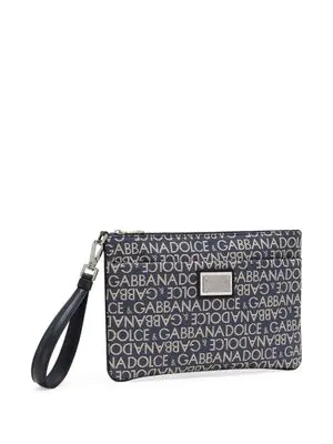 Dolce & Gabbana Logo-plaque Jacquard Clutch