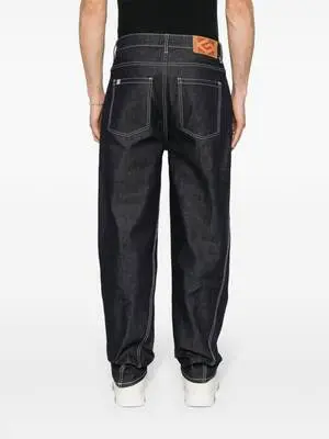 Gcds Raw Denim Wide Leg Jeans