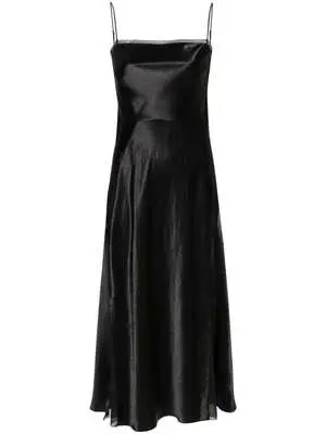 Vince Sheer-paneled Silk Slip Dress - Black