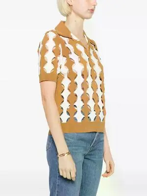 Tory Burch Cut-out Polo-collar T-shirt