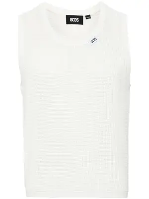 Gcds Waffle-knit Sleeveless Jumper