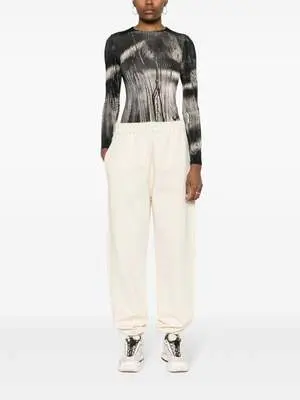 Gcds Embroidered-logo Track Pants - Neutrals