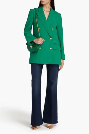 Zimmermann Double-breasted Crepe Blazer - Green