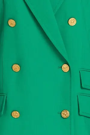 Zimmermann Double-breasted Crepe Blazer - Green