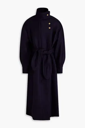 Zimmermann Wool-twill Coat With Detachable Tie - Navy