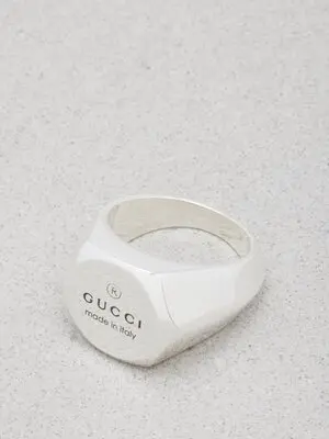 Gucci Gucci - Logo-engraved Sterling-silver Ring - Mens - Silver - 18 CM - Silver