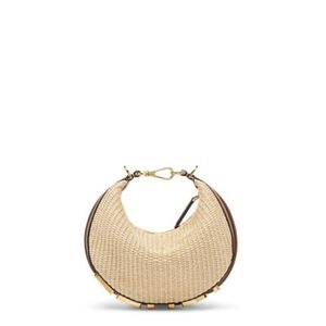 Fendi Fendigraphy Mini Black Leather Bag Beige