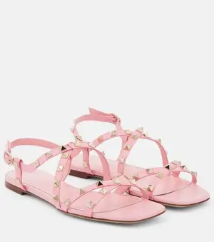 Valentino Garavani Valentino Garavani Rockstud Leather Sandals Pink