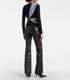 MARINE SERRE Silk Scarves Draped Jersey Top