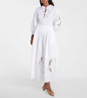 Oscar De La Renta Cotton Blend Maxi Dress
