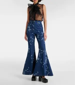Nina Ricci Printed Flared Jeans